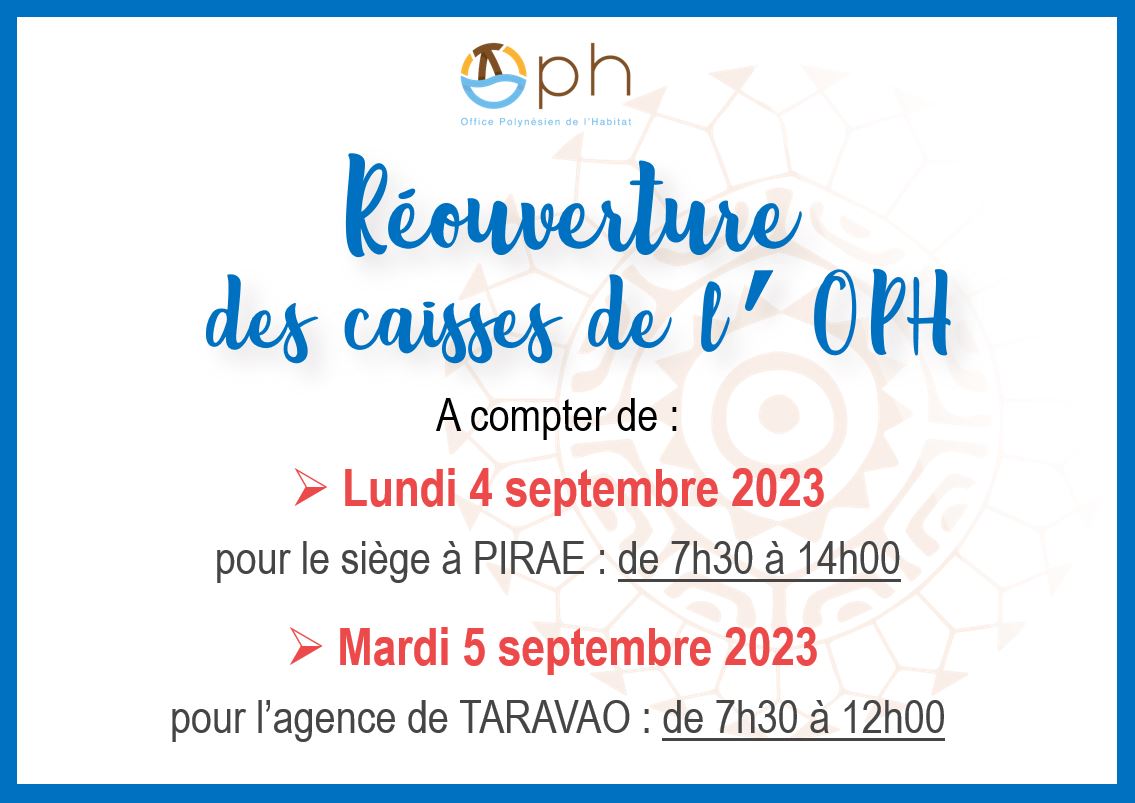 Réouverture des caisses de l'OPH | OPH